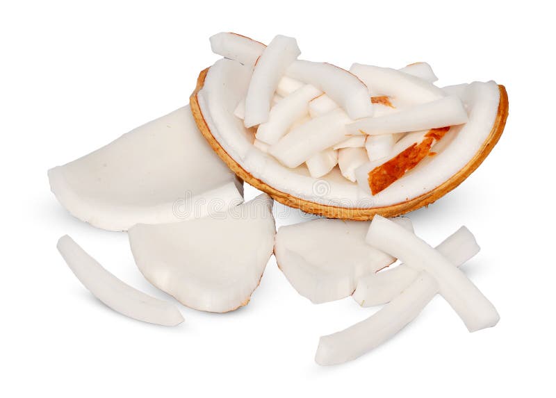 Fruta Del Coco Aislada En Blanco Foto de archivo - Imagen de carne ...