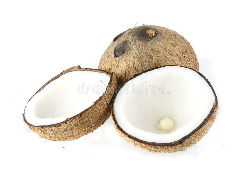 Fruta Del Coco - Comida Del Ingrediente En Blanco Foto de archivo ...