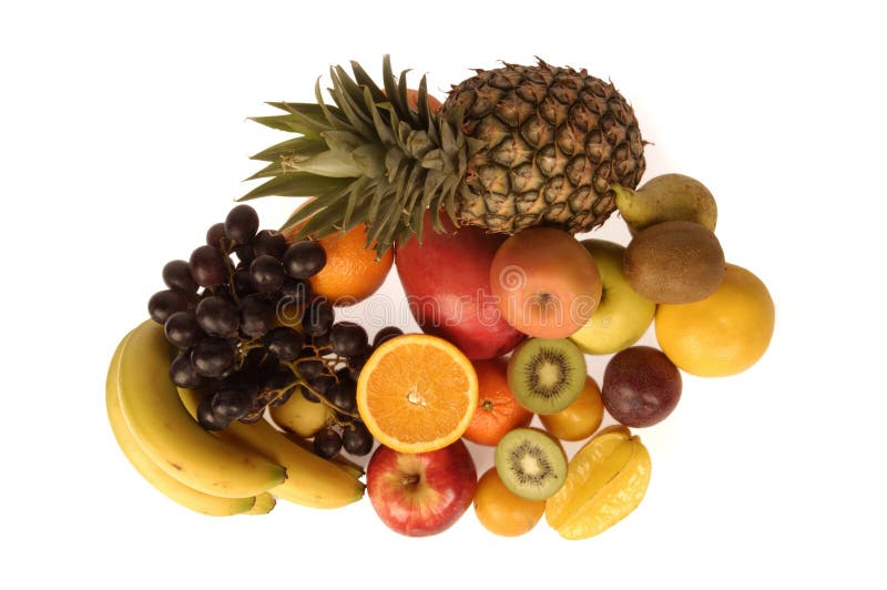 Frutas con el fondo blanco foto de archivo. Imagen de fondo - 98007216