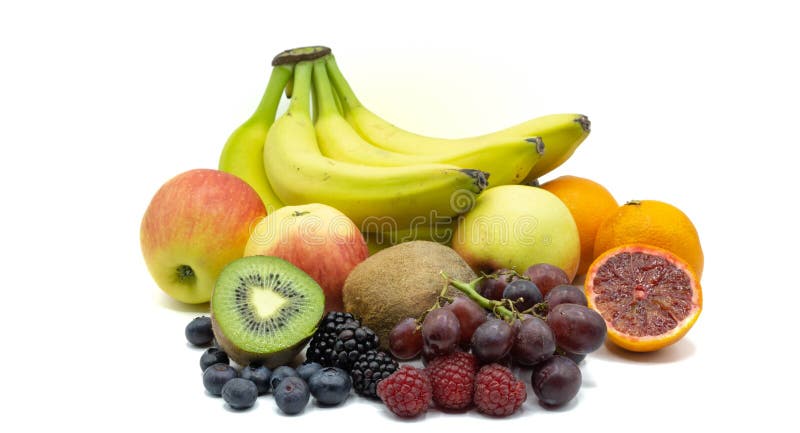 Frutas Diferentes Aisladas De Fondo Blanco Foto de archivo - Imagen de ...