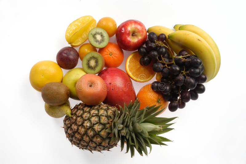 Frutas, Diversas Frutas Con Un Fondo Blanco Foto de archivo - Imagen de ...