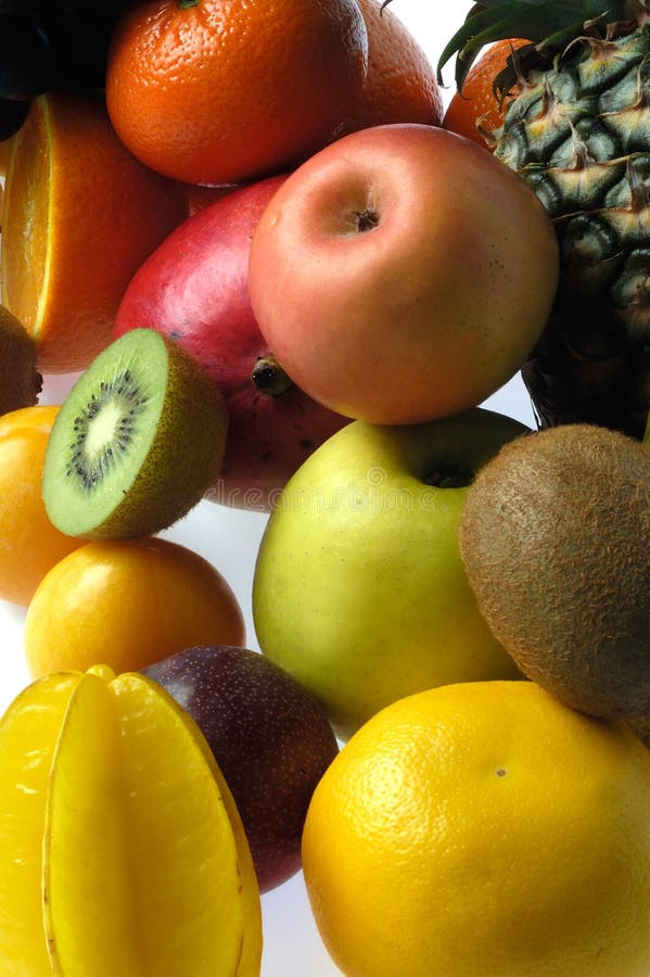 Frutas, Diversas Frutas Con Un Fondo Blanco Foto de archivo - Imagen de ...