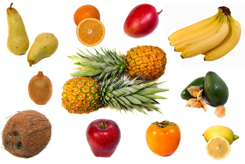 Frutas en el fondo blanco foto de archivo. Imagen de pomelo - 7620752