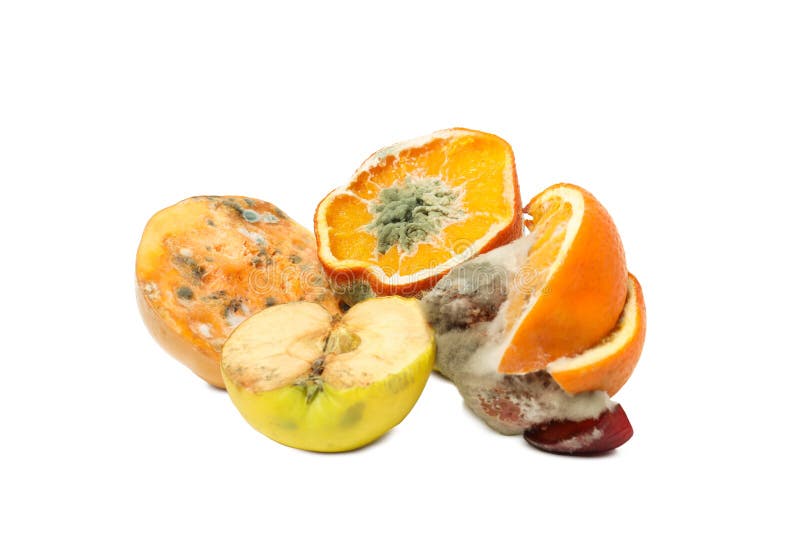Frutas Y Hortalizas Con Moho Aislado De Fondo Blanco Imagen de archivo ...