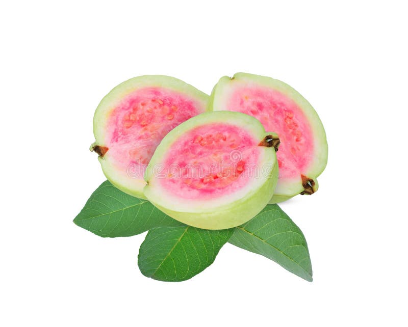 Fruto De Guayaba Rosa Aislado Sobre Fondo Blanco Foto de archivo ...
