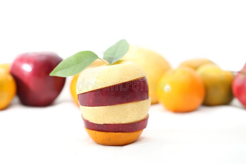 Fruto Misturado Fresco No Fundo Do Whith Imagem de Stock - Imagem de ...