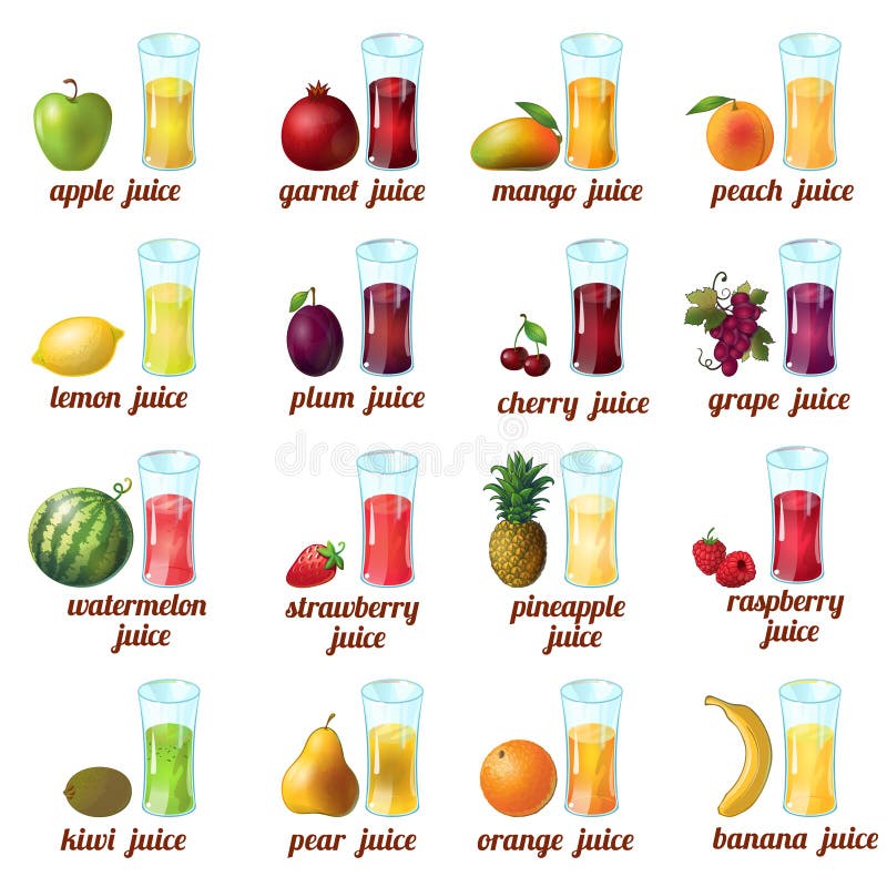 Frutos Juice Icon Set ilustração do vetor. Ilustração de elementos ...