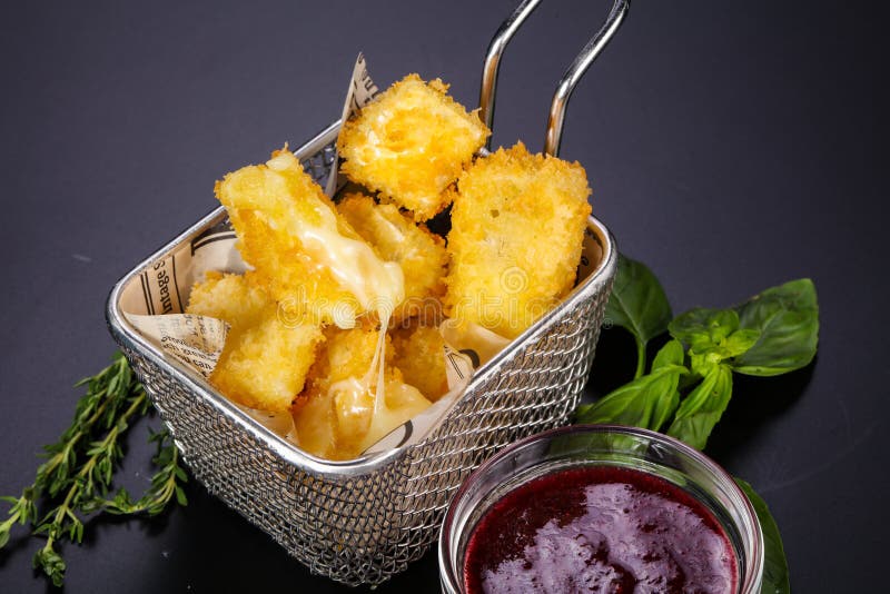 Fry Camembert Cheese with Sauce Stock Image - Image of healthy, gourmet ...
