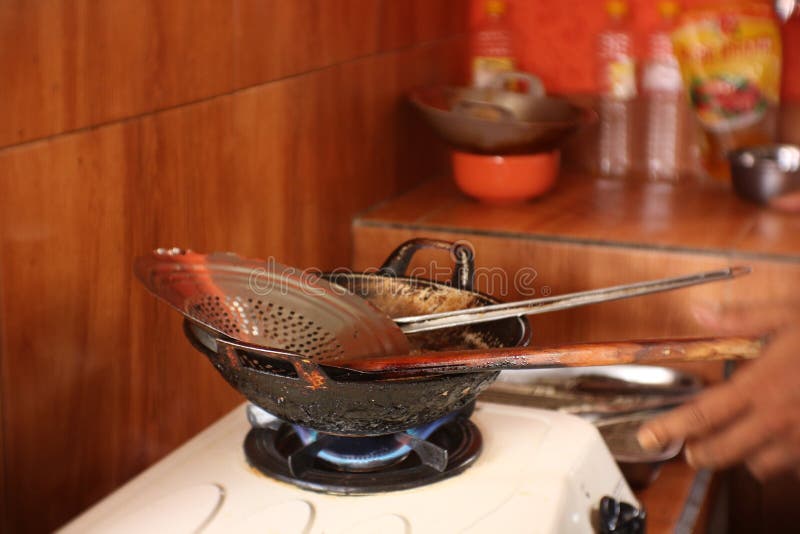 Fry pan. stock photo. Image of baking, restaurant, cholesterol - 263926830