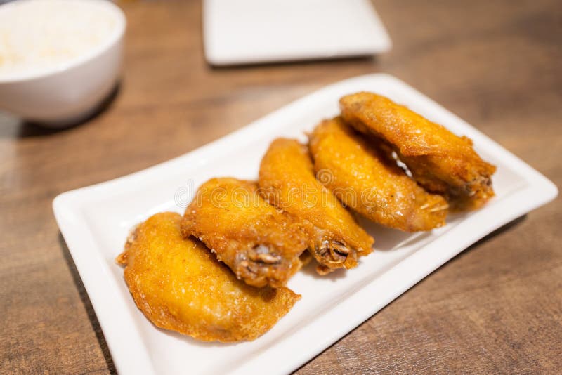 Fry crispy chicken wing stock image. Image of baked - 261096573