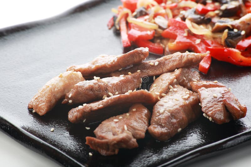 Fry meat stock photo. Image of lettuce, french, garlic - 5413808