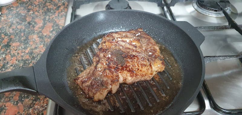 Fry meat prepare stock photo. Image of baking, prepare - 187817486