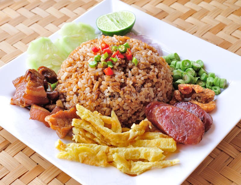 Fry Rice with the Shrimp Paste Stock Image - Image of rice, pastel ...