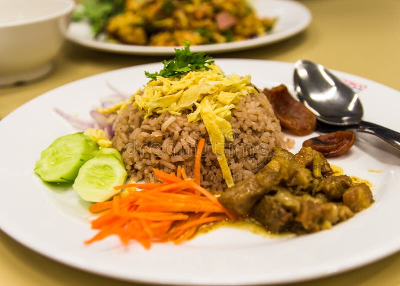 Fry Rice with the Shrimp Paste Close Up ,Thai Food Stock Photo - Image ...