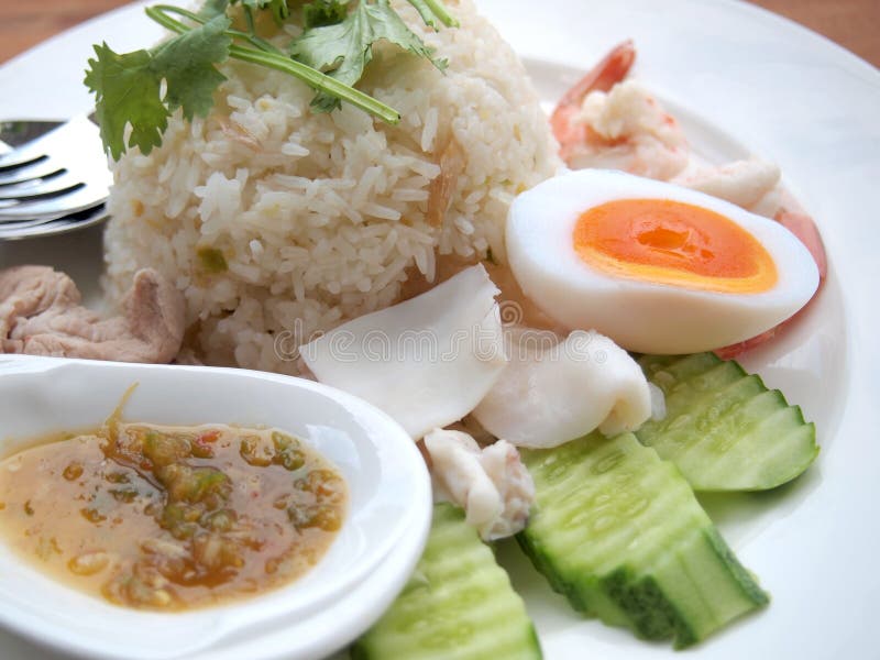 Fry Rice with the Shrimp Paste Stock Photo - Image of lemon, cuisine ...