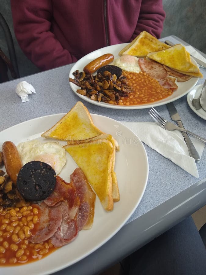 Fry up breakfast for two stock image. Image of plates - 140327951