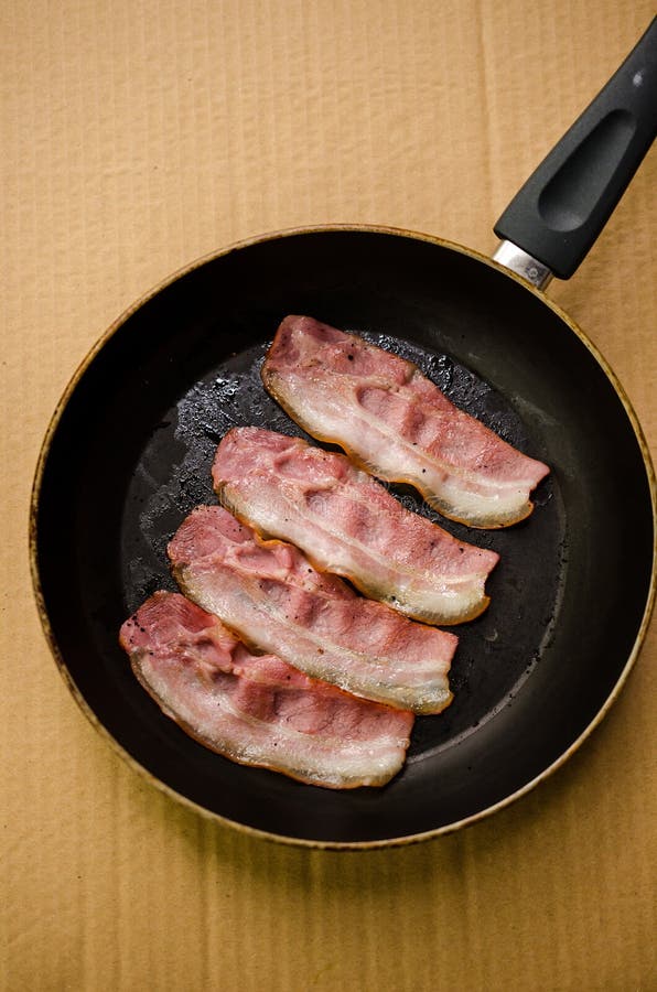 Frying bacon stock image. Image of piece, crispy, pork - 39710699