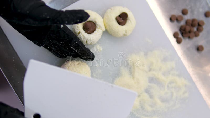 Hands Roll Curd Balls. Cheesecakes are Fried in a Pan. the Process of ...