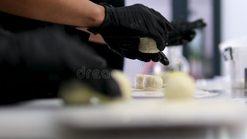 Hands Roll Curd Balls. Cheesecakes are Fried in a Pan. the Process of ...