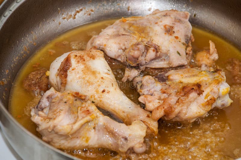 Frying Chicken Meat in Deep Hot Oil Stock Photo - Image of ingredient ...