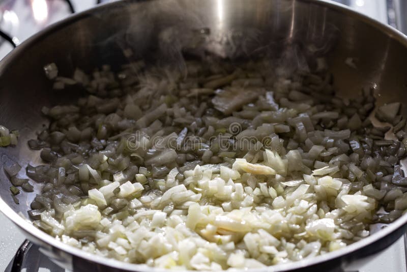 Frying Chopped Onion in Pan Stock Image - Image of cuisine, onion ...