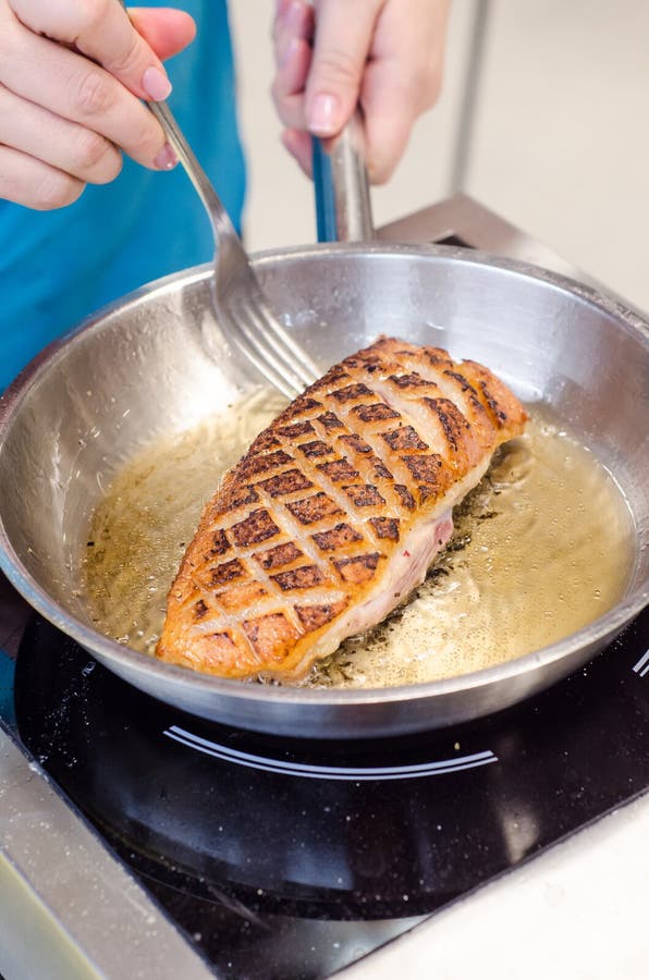 Frying duck breast stock photo. Image of culinary, gastronomy - 29426330
