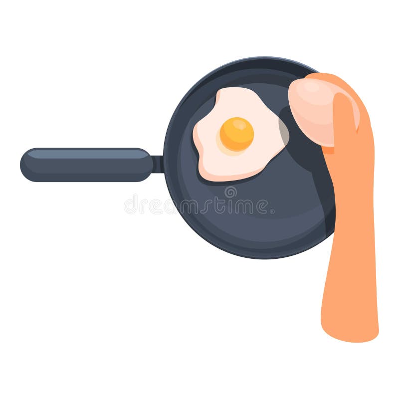 Frying Egg Icon, Cartoon Style Stock Vector - Illustration of frying ...