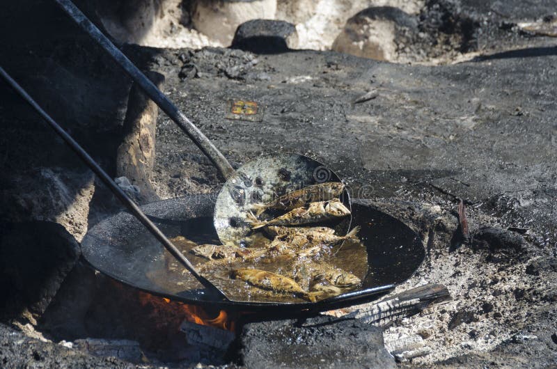 Frying fish stock image. Image of frying, fryingpan, bagamoyo - 37606657