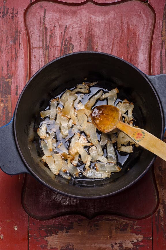 Frying lard stock image. Image of ironcast, lards, preparing - 35561451