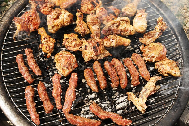 Frying meat grill stock photo. Image of barbecue, preparing - 20175806