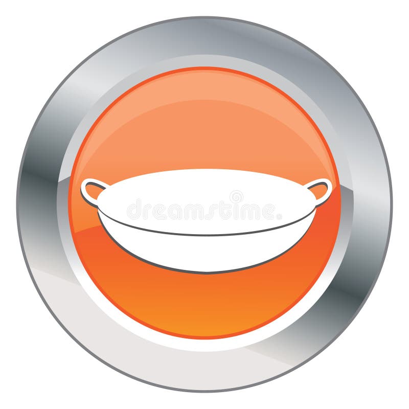 Frying Pan Button. Vector Illustration Decorative Design Stock Vector ...