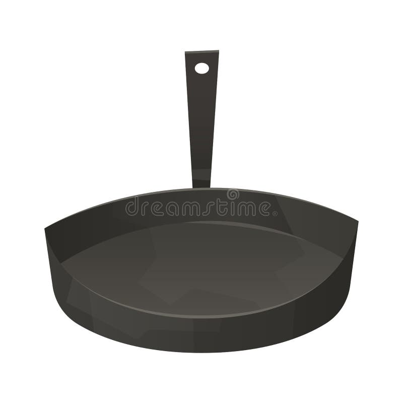 Frying Pan in Cartoon Style Isolated on White Background Stock Vector ...