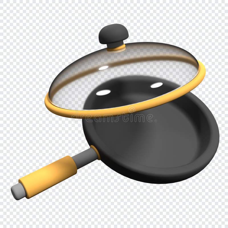 Frying Pan 3d Illustration on Transparent Background. 3d Frying Pan ...