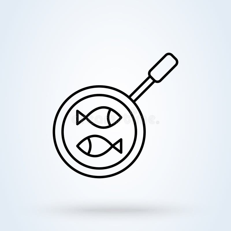 Frying Pan Fish. Vector Simple Modern Icon Design Illustration Stock ...