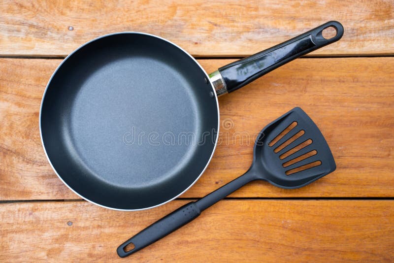 Frying Pan and Flipper Used in Frying for Cooking Stock Photo - Image ...