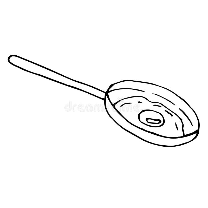 Frying Pan with Fried Eggs Vector Illustration, Hand Drawing Doodle ...