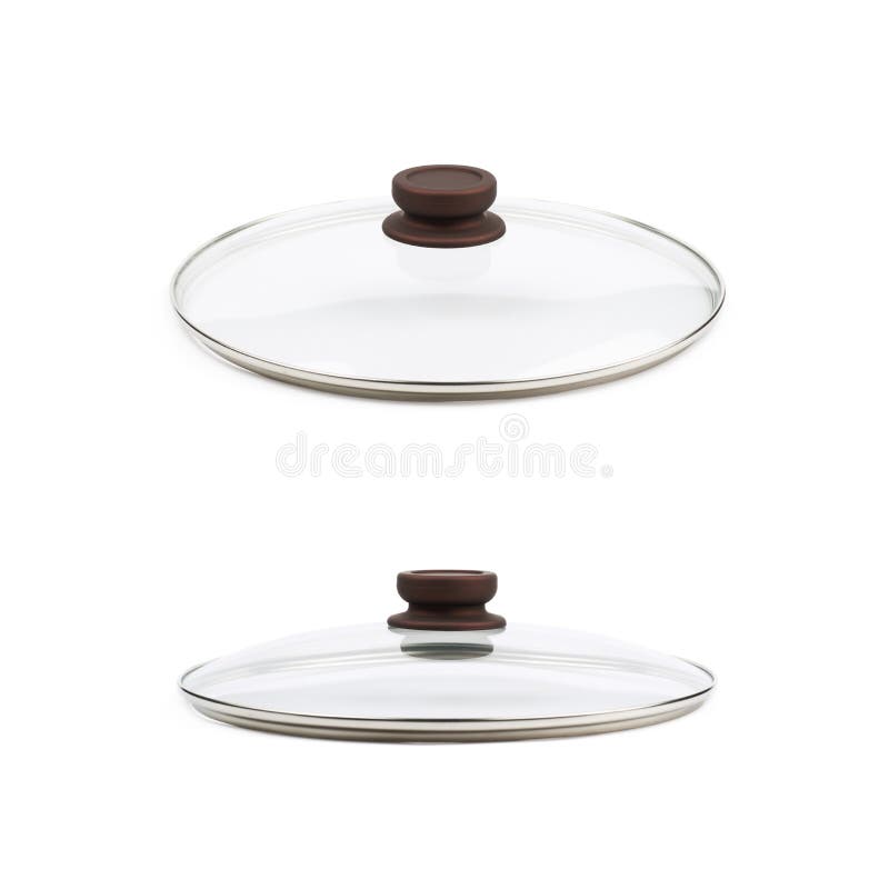 Frying Pan Glass Lid Isolated Stock Image - Image of dishware, plastic ...