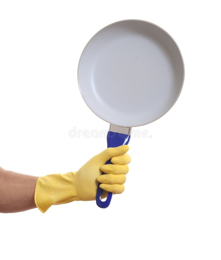 Frying pan and hand. stock image. Image of hand, frying - 22215479