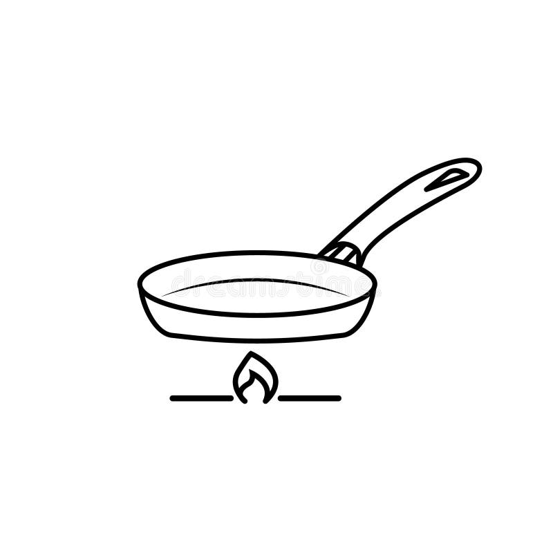 Frying Pan Hand Drawn Outline Doodle Icon. Vector Stock Vector ...