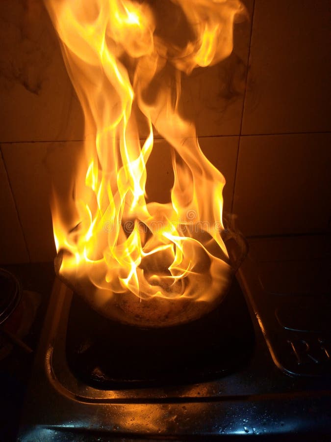 Frying Pan Has Been Burning Stock Image - Image of frying, burning ...