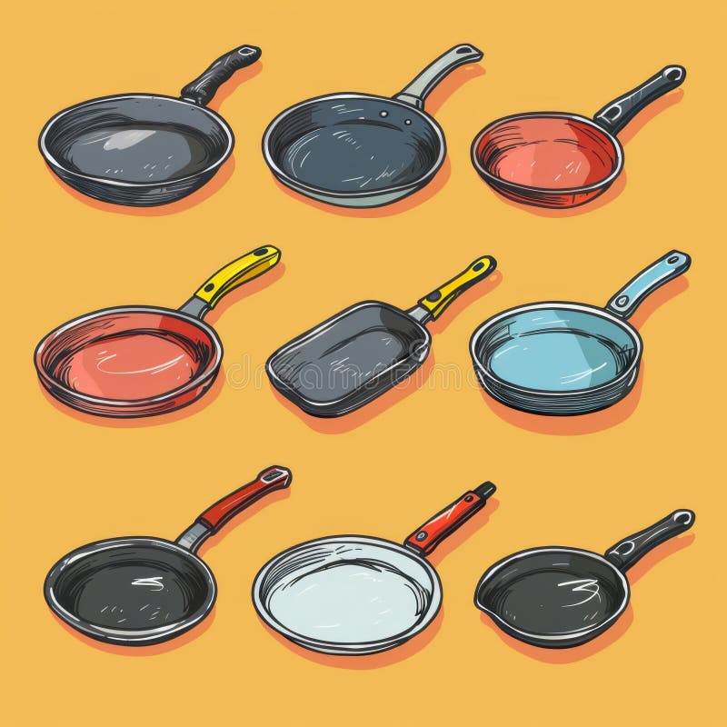 Frying Pan Icon, Empty Nonstick Cookware Sign, Non Stick Symbol Skillet ... Frying Pan Icon, Empty Nonstick Cookware Sign, Non Stick Symbol Skillet ...