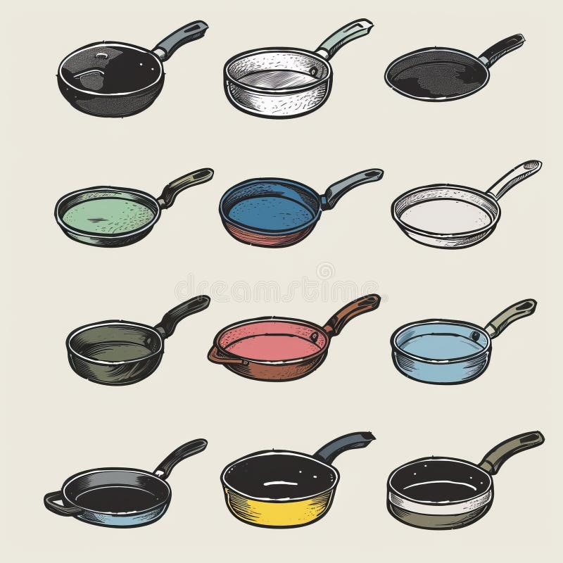 Frying Pan Icon, Empty Nonstick Cookware Sign, Non Stick Symbol Skillet ... Frying Pan Icon, Empty Nonstick Cookware Sign, Non Stick Symbol Skillet ...