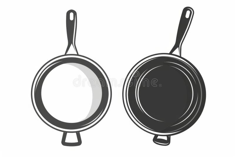 Frying Pan Icon, Empty Nonstick Cookware Sign, Non Stick Symbol Skillet ... Frying Pan Icon, Empty Nonstick Cookware Sign, Non Stick Symbol Skillet ...