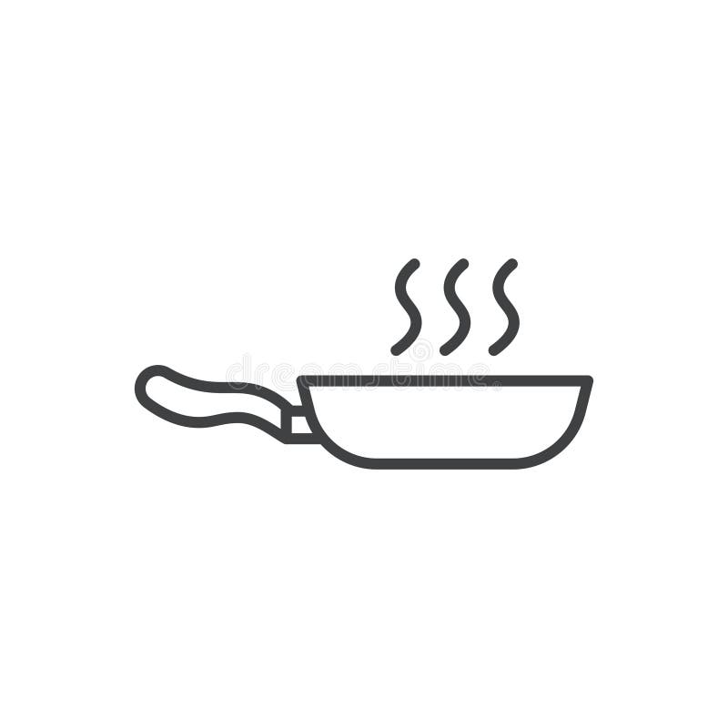 Frying Pan Icon Set. Cooking Fry Steel Pan Kitchenware Vector Symbol ...