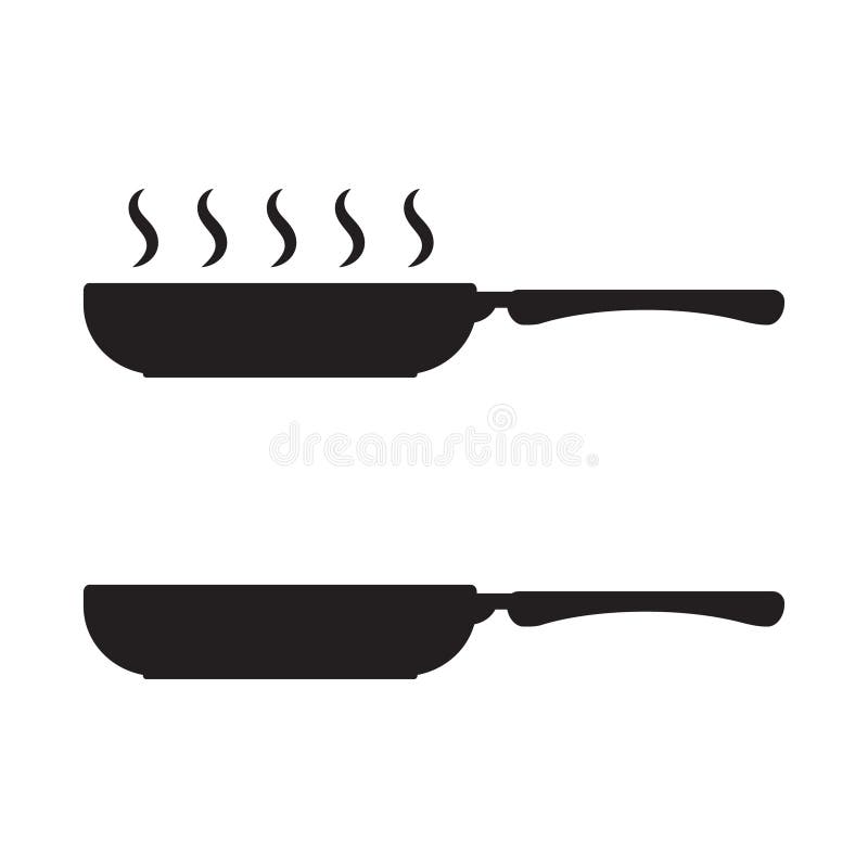 Frying Pan Icon. Frying Pan Sign. Stock Vector - Illustration of dinner ...