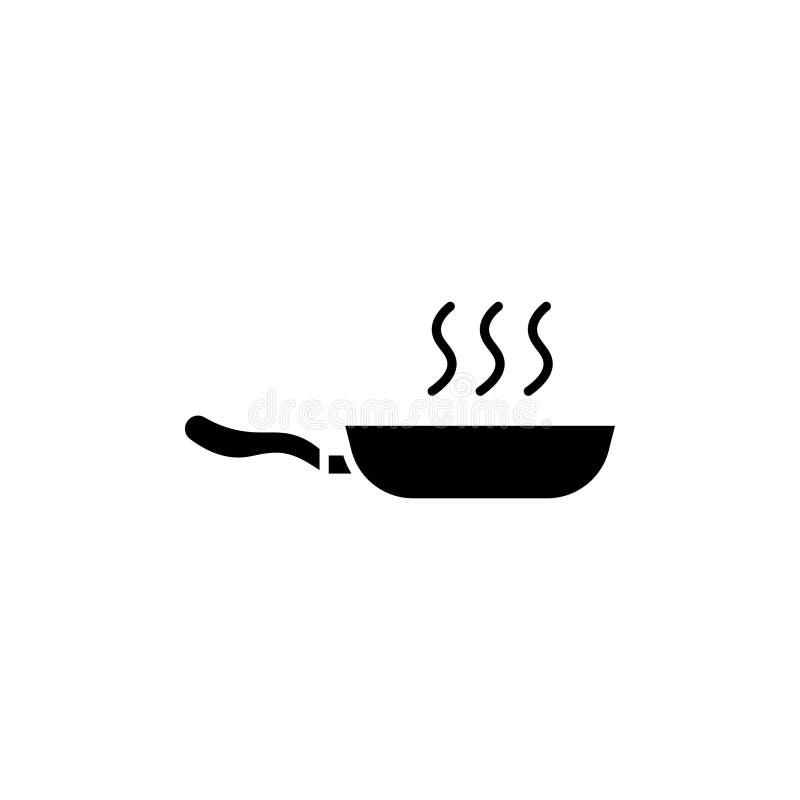 Frying Pan Icon Set. Cooking Fry Steel Pan Kitchenware Vector Symbol ...