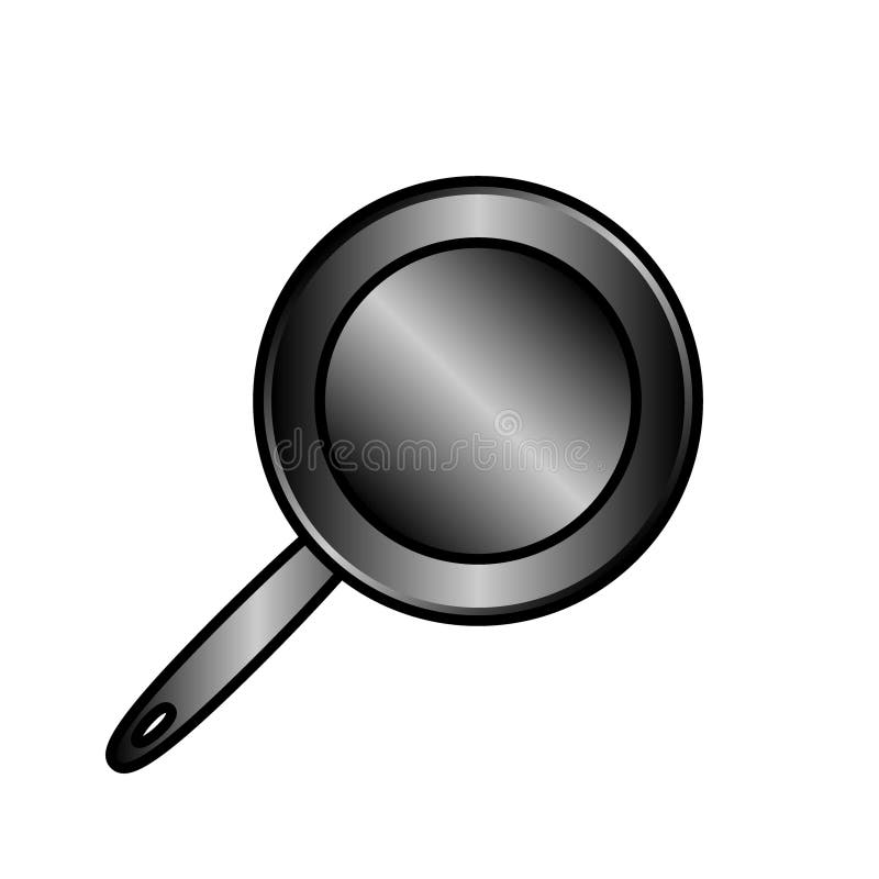 Frying pan icon on white stock vector. Illustration of sign - 278495349