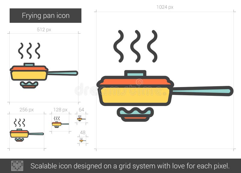 Frying pan line icon. stock vector. Illustration of icon - 82900163