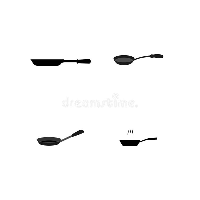 Frying Pan Logo Illustration Design Stock Illustration - Illustration ...