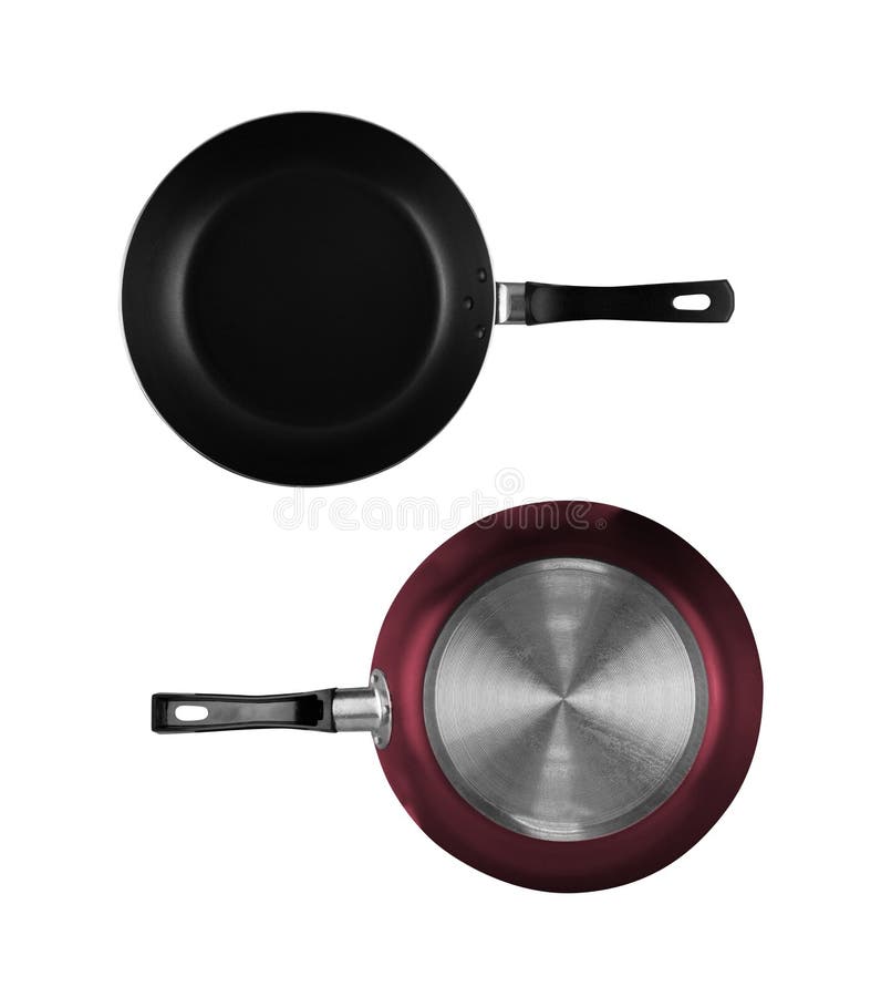 Frying Pan Upside Down Isolated Stock Photo - Image of isolated ...